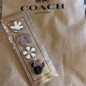Coach | Jewelry | Coach Disney Minnie Pin Set With Gift Box | Poshmark
